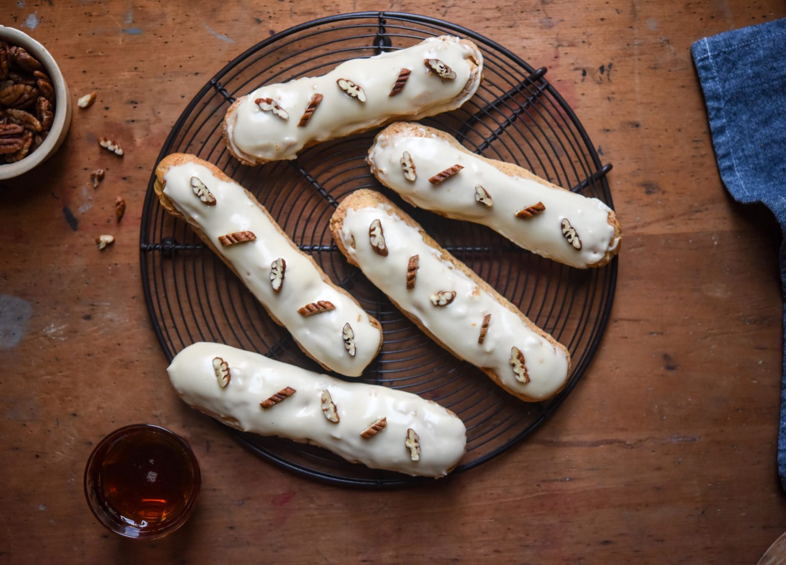 The Most Amazing Maple & Pecan Eclairs Recipe Ever - Patisserie Makes ...