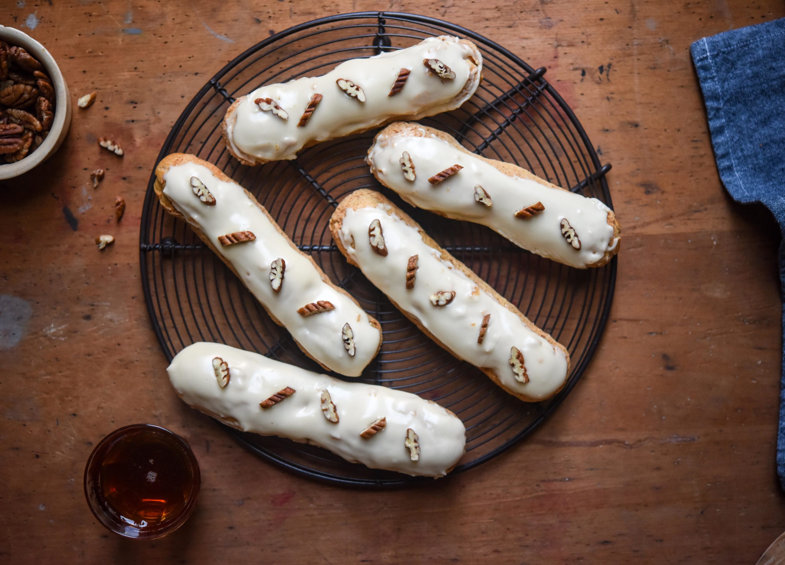 The Most Amazing Maple & Pecan Eclairs Recipe Ever - Patisserie Makes ...