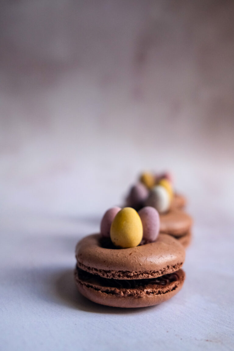 Chocolate Macaron Easter Nests - Patisserie Makes Perfect