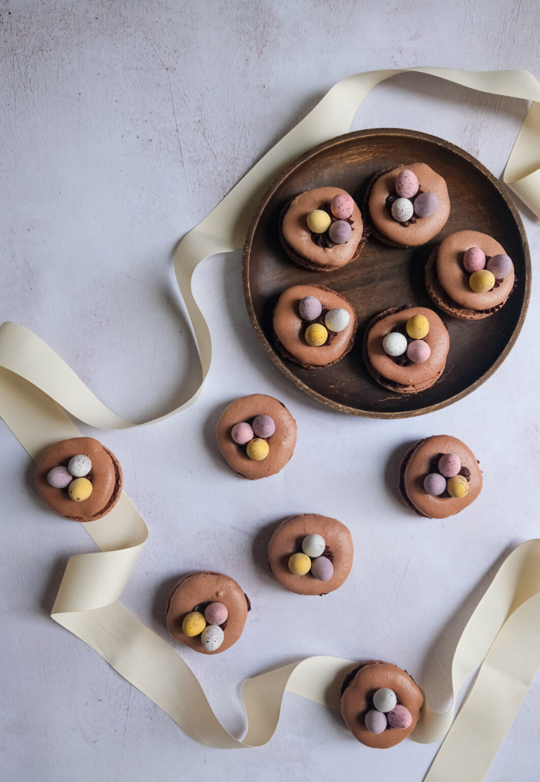 Chocolate Macaron Easter Nests - Patisserie Makes Perfect